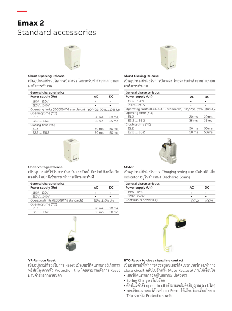 ABB เบรกเกอร์ ACB Emax E2.2N 2000 Ekip Touch LI 3P 66kA Fixed Type ...