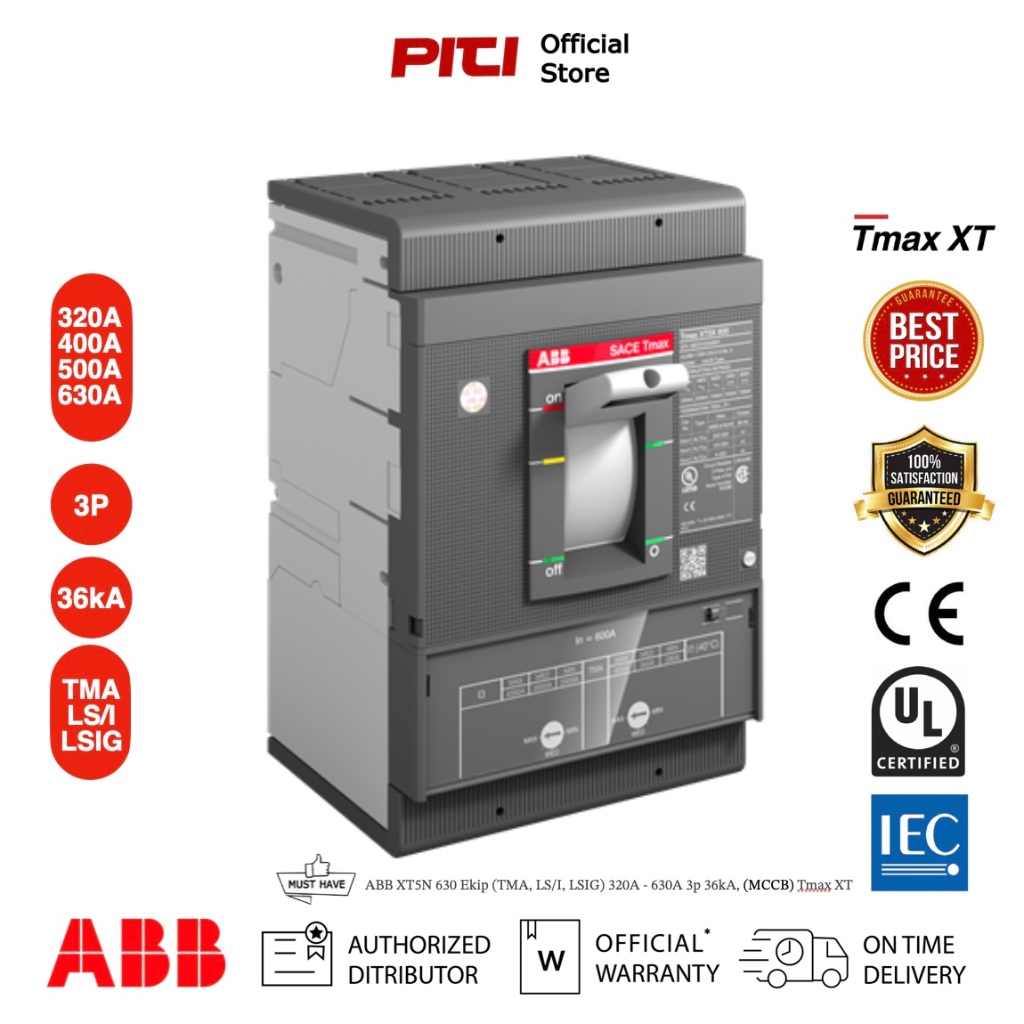 ABB เบรกเกอร์ Tmax XT5N 400 Ekip Dip LSIG In=320A 3P (36kA) Breaker Moulded Case Circuit Breaker ...
