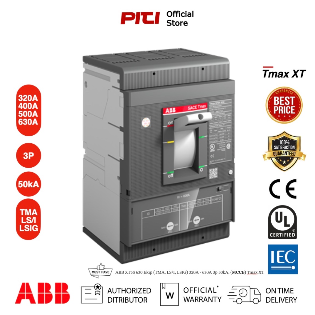ABB เบรกเกอร์ Tmax XT5S 400 Ekip Dip LS/I In=320A 3P (50kA) Breaker Moulded Case Circuit Breaker ...