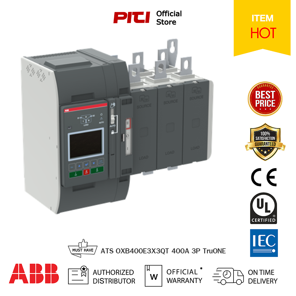 ABB ATS OXB400E3X3QT 400A 3P TruONE Automatic Transfer Switch อุปกรณ์ควบคุมการสลับแหล่งจ่ายไฟฟ้า ...