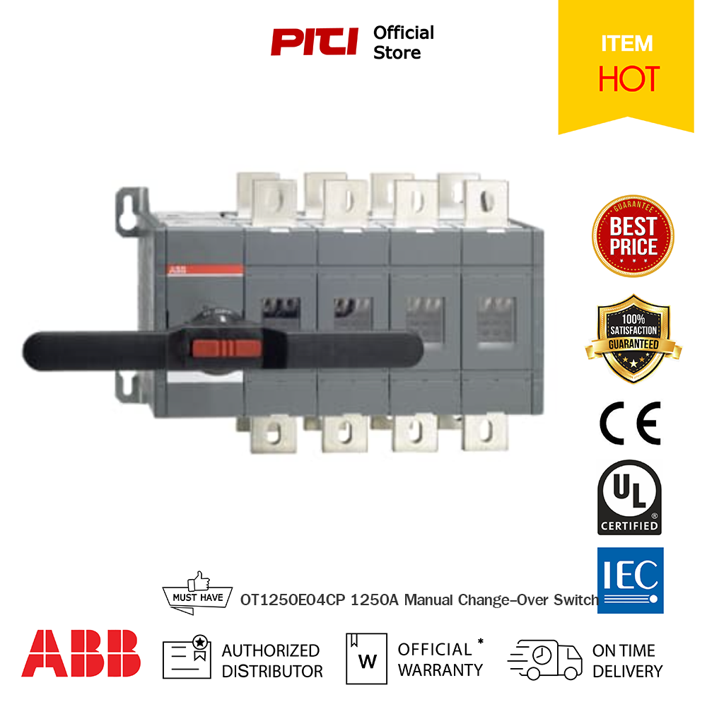 ABB OT1250E04CP 1250A 4P 710kW Manual Change Over Switches สวิตซ์สลับ ...