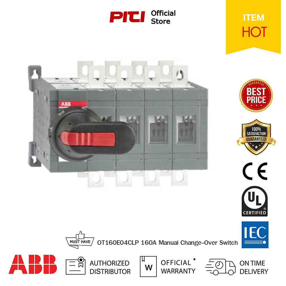 ABB OT160E04CLP 160A 4P 90kW Manual Change Over Switches สวิตซ์ต่อก่อน ...