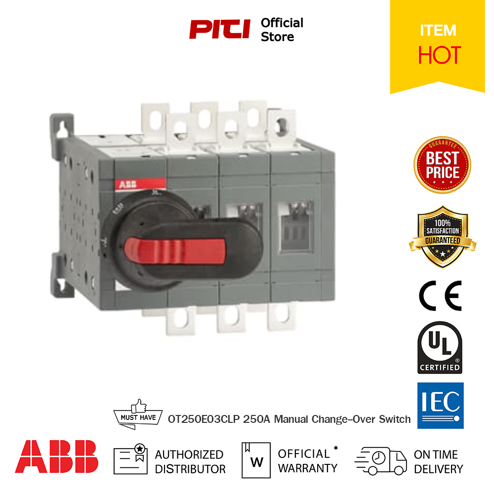 ABB OT250E03CLP 250A 3P 140kW Manual Change Over Switches สวิตซ์ต่อก่อน ...