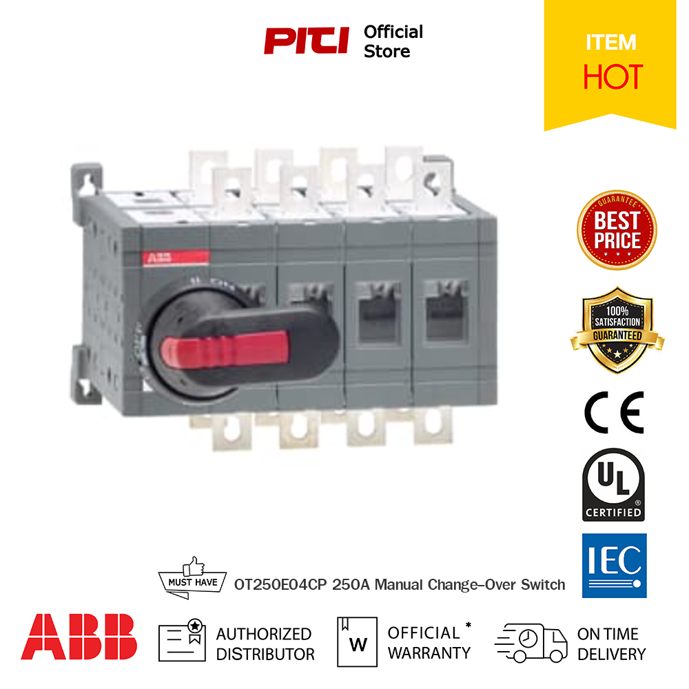 ABB OT250E04CP 250A 4P 145kW Manual Change Over Switches สวิตซ์สลับ ...