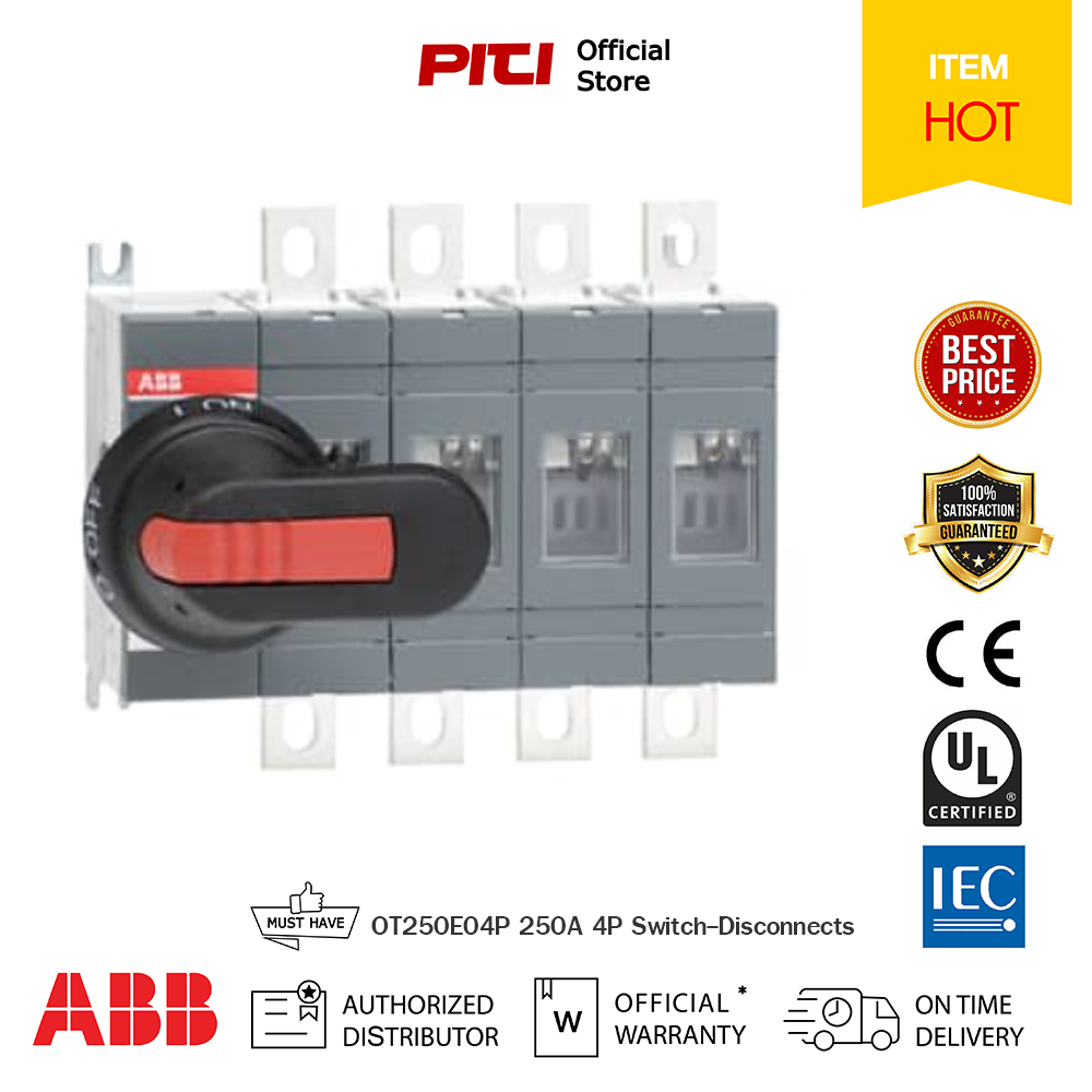 ABB OT250E04P 250A 4P 145kW Switch Disconnector OT Base mounting สวิตซ์ ...