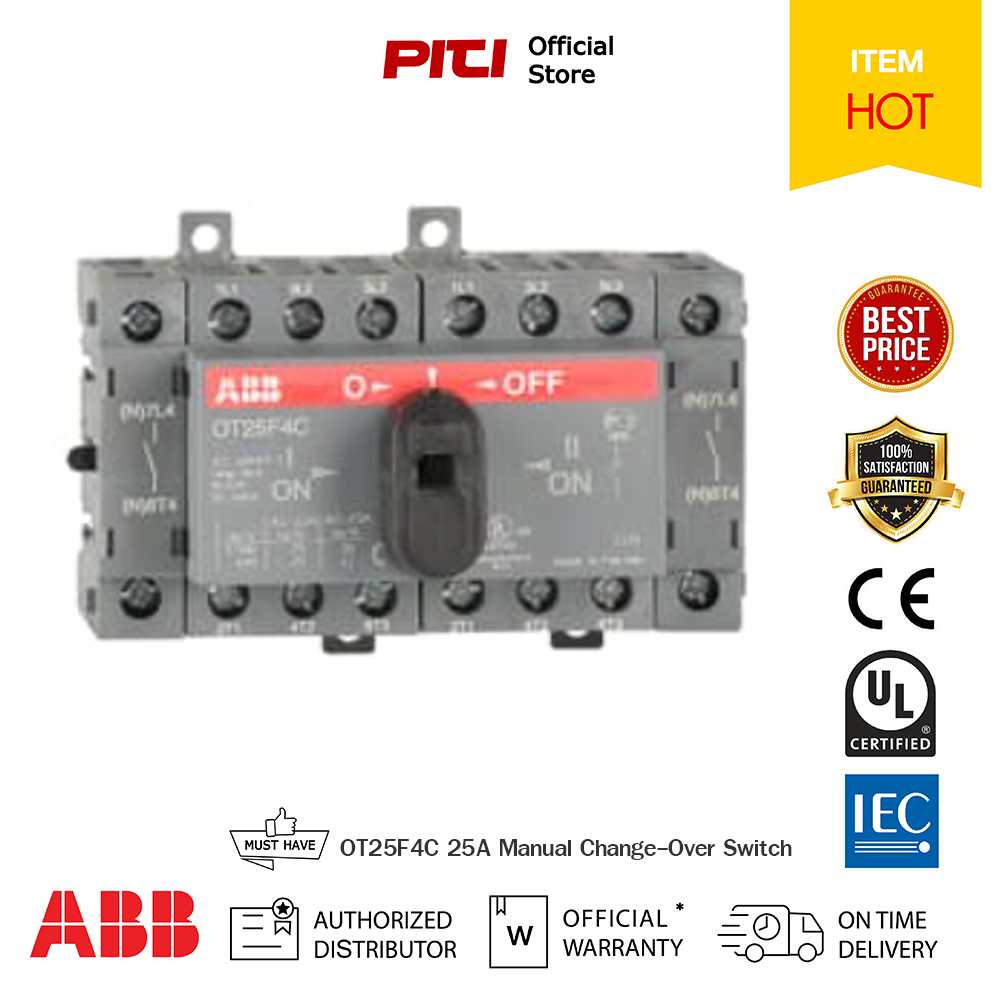 ABB OT25F4C 25A 4P 9kW Manual change over switches (ON-OFF-ON) สวิตซ์ ...