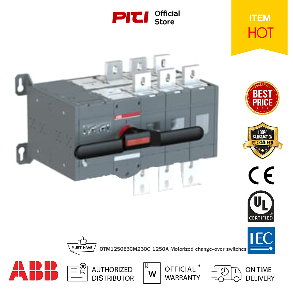ABB OTM1250E3CM230C 1250A 3P 710kW Motorized change-over switches (ON ...