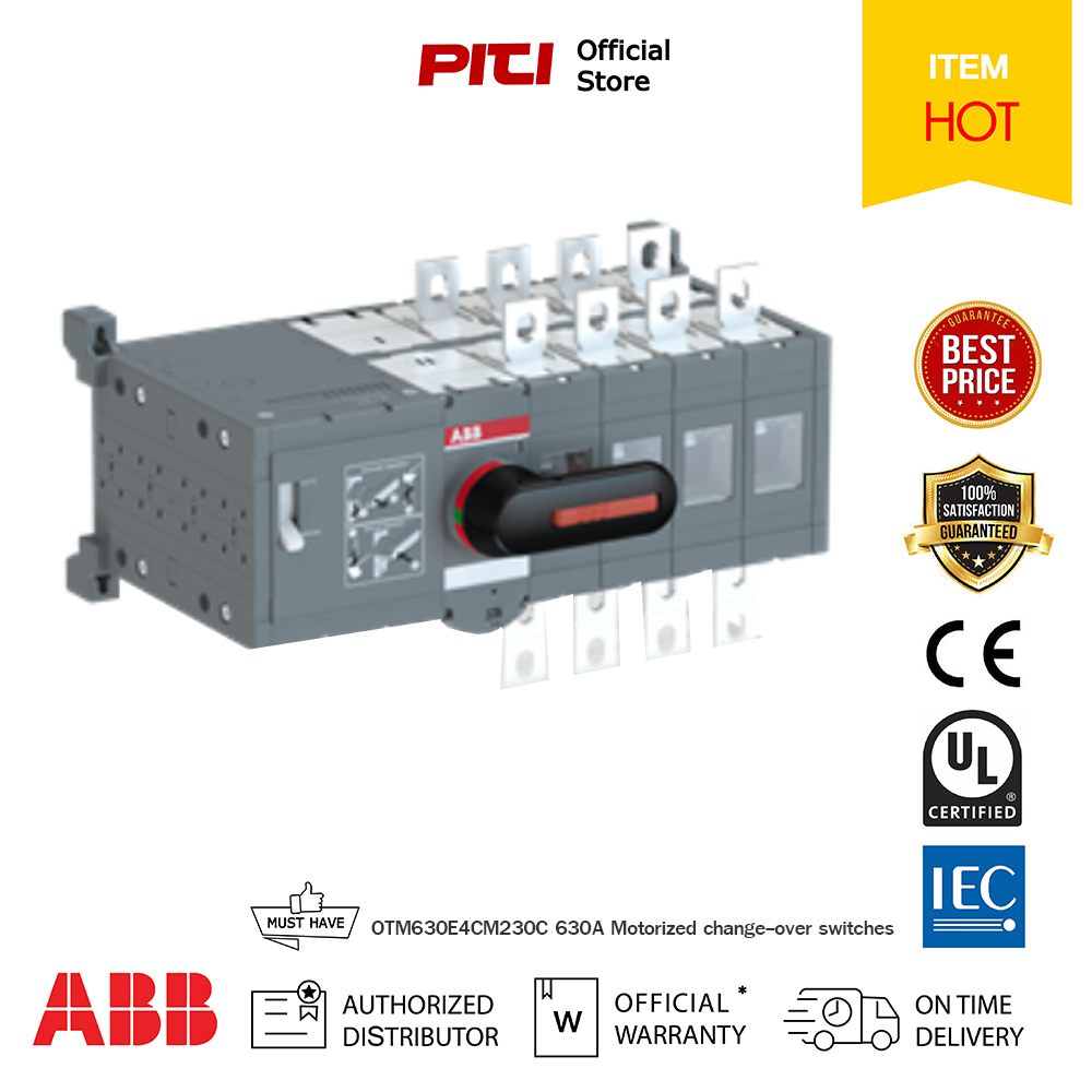 ABB OTM630E4CM230C 630A 4P 355kW Motorized change-over switches (ON-OFF ...