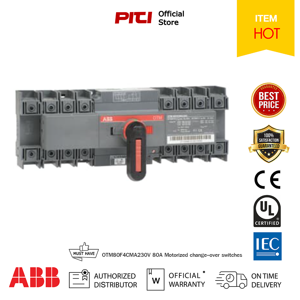 ABB OTM80F4CMA230V 80A 4P 37kW Motorized change-over switches (ON-OFF ...